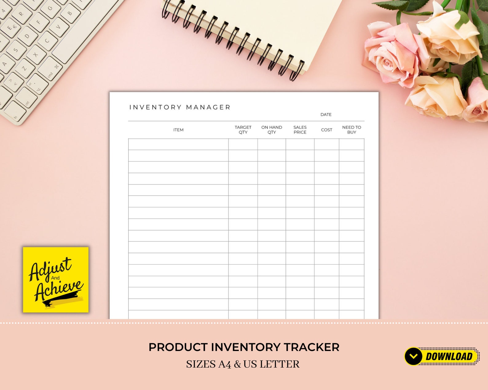 Printable Product Inventory Tracker | Instant Digital Download | Stock ...