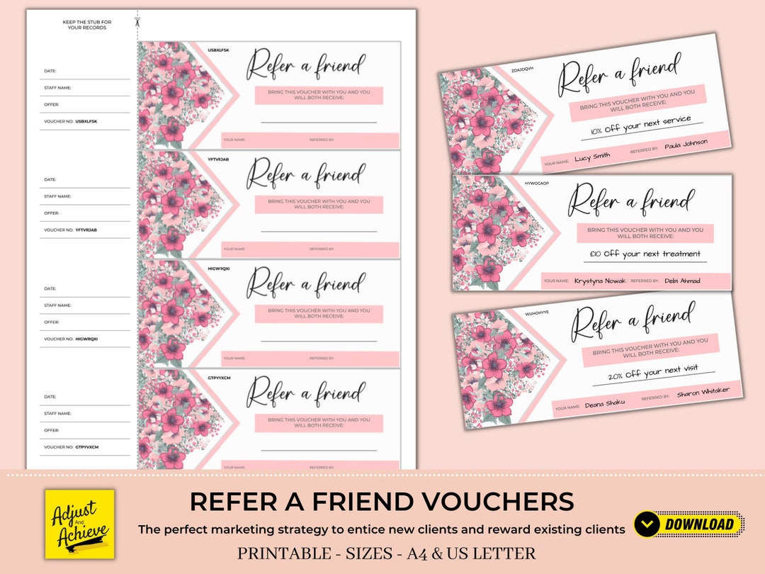 Refer a Friend Vouchers to Help Expand Your Beauty Business - Etsy