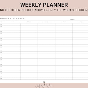 Printable Weekly Planner & Organiser | Week to View, Hourly Schedule ...