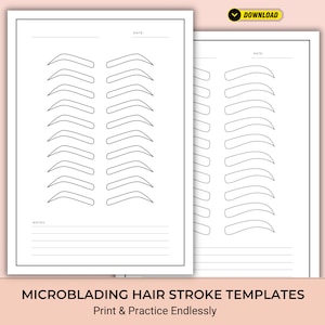 Microblading Template for Student Practise, Eyebrow, Strokes, Training ...