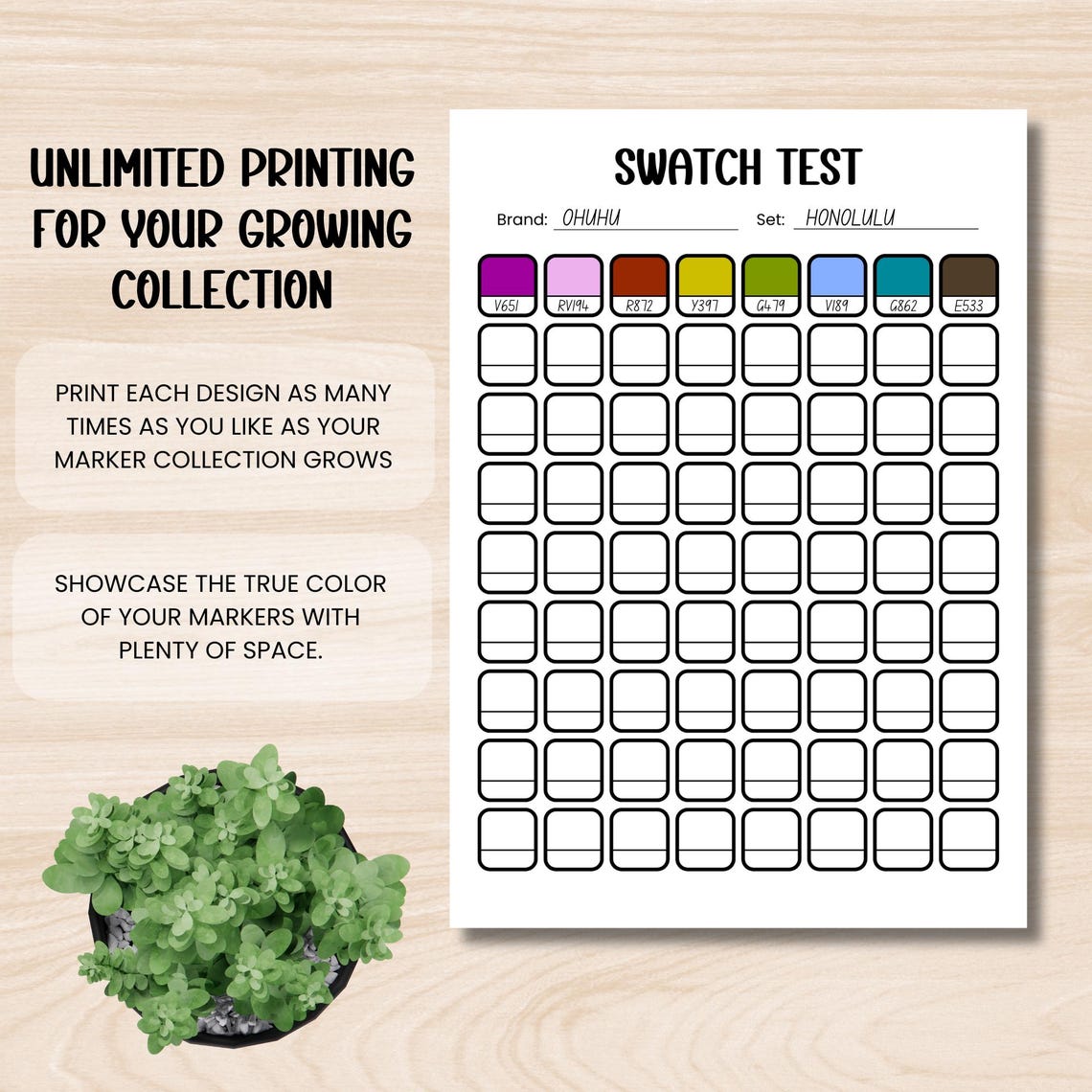 Colour Test Swatch Bundle - Test Color - Printable Pages - Alcohol ...