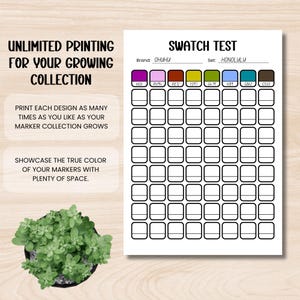 Colour Test Swatch Bundle - Test Color - Printable Pages - Alcohol ...