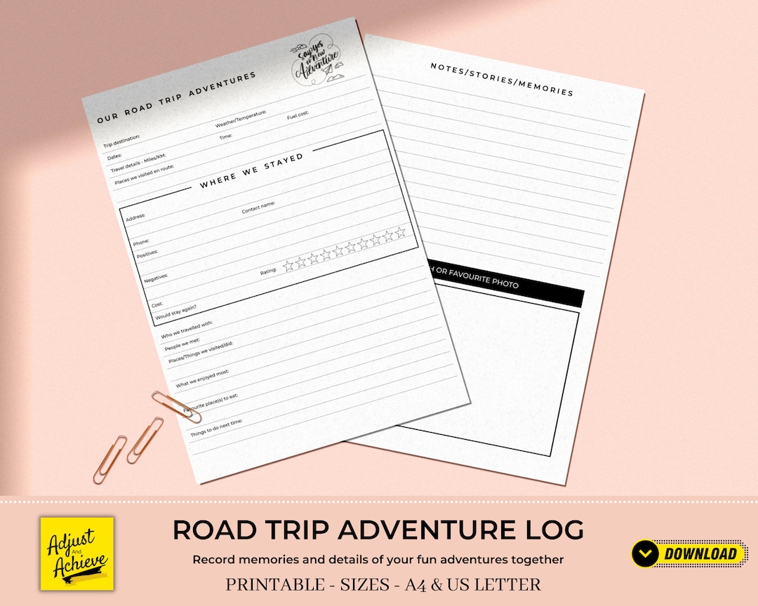 Family Road Trip Adventure Log and Memory Keepsake - Campervan ...