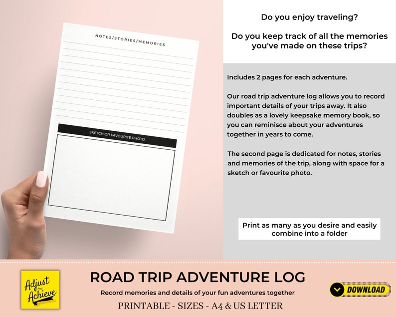 Family Road Trip Adventure Log and Memory Keepsake - Campervan ...
