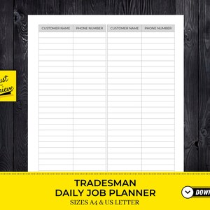 Tradesman Job Planner | Daily Appointments With 30 Minute Intervals ...
