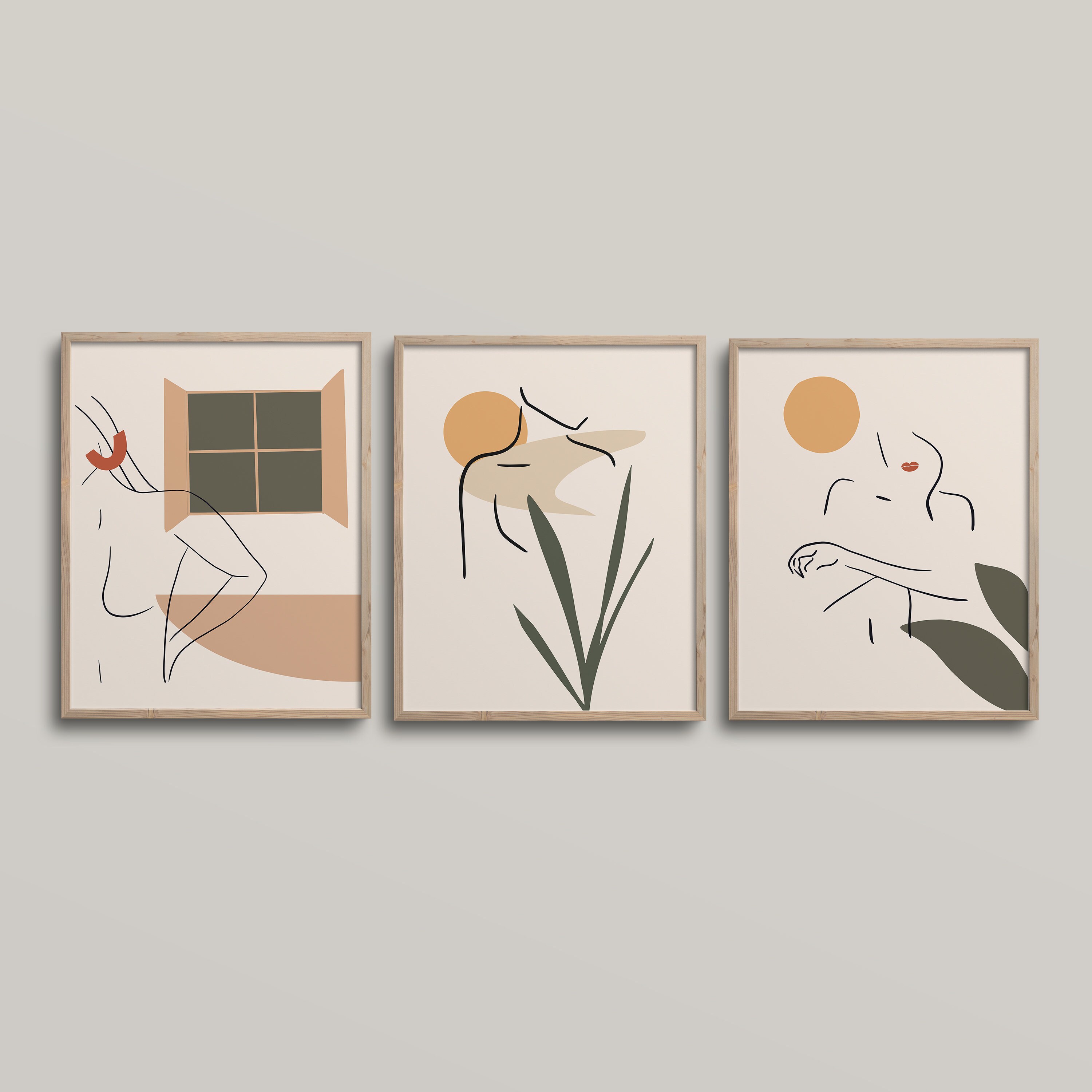 Abstract Set of 3 Prints Printable Wall Art Abstract Art - Etsy