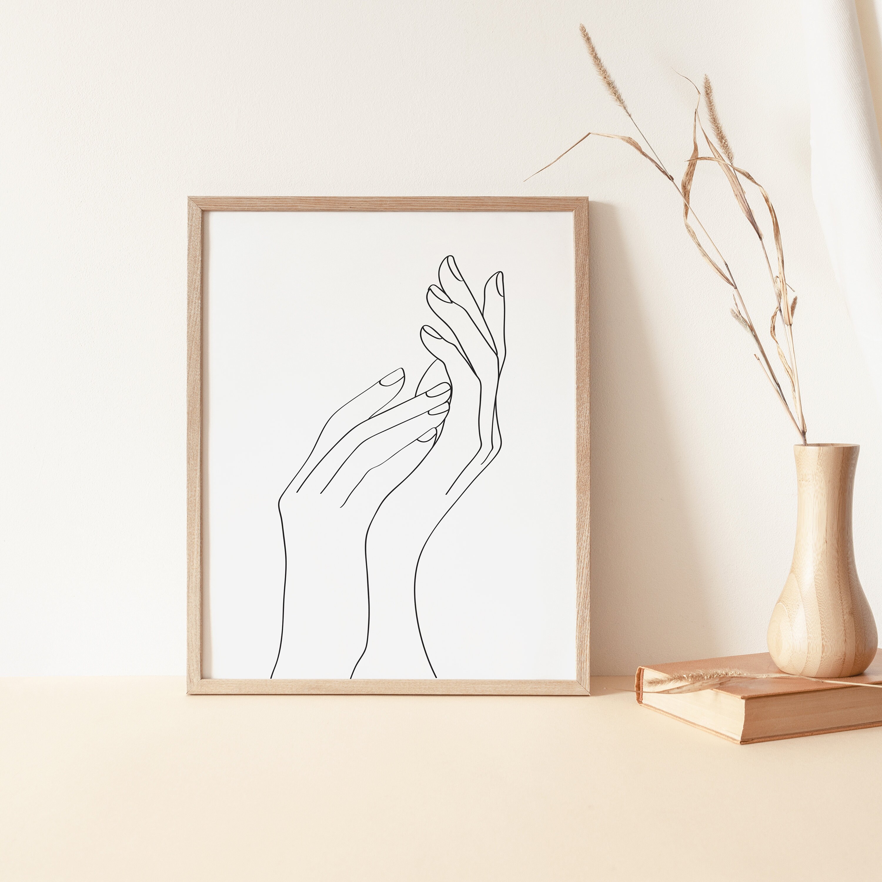 Female Hands Line Drawing Printable Line Art Hands Drawing - Etsy