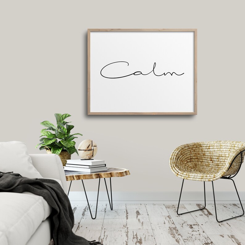 Calm Print Calm Wall Art Calm Wall Print Calm Typography | Etsy