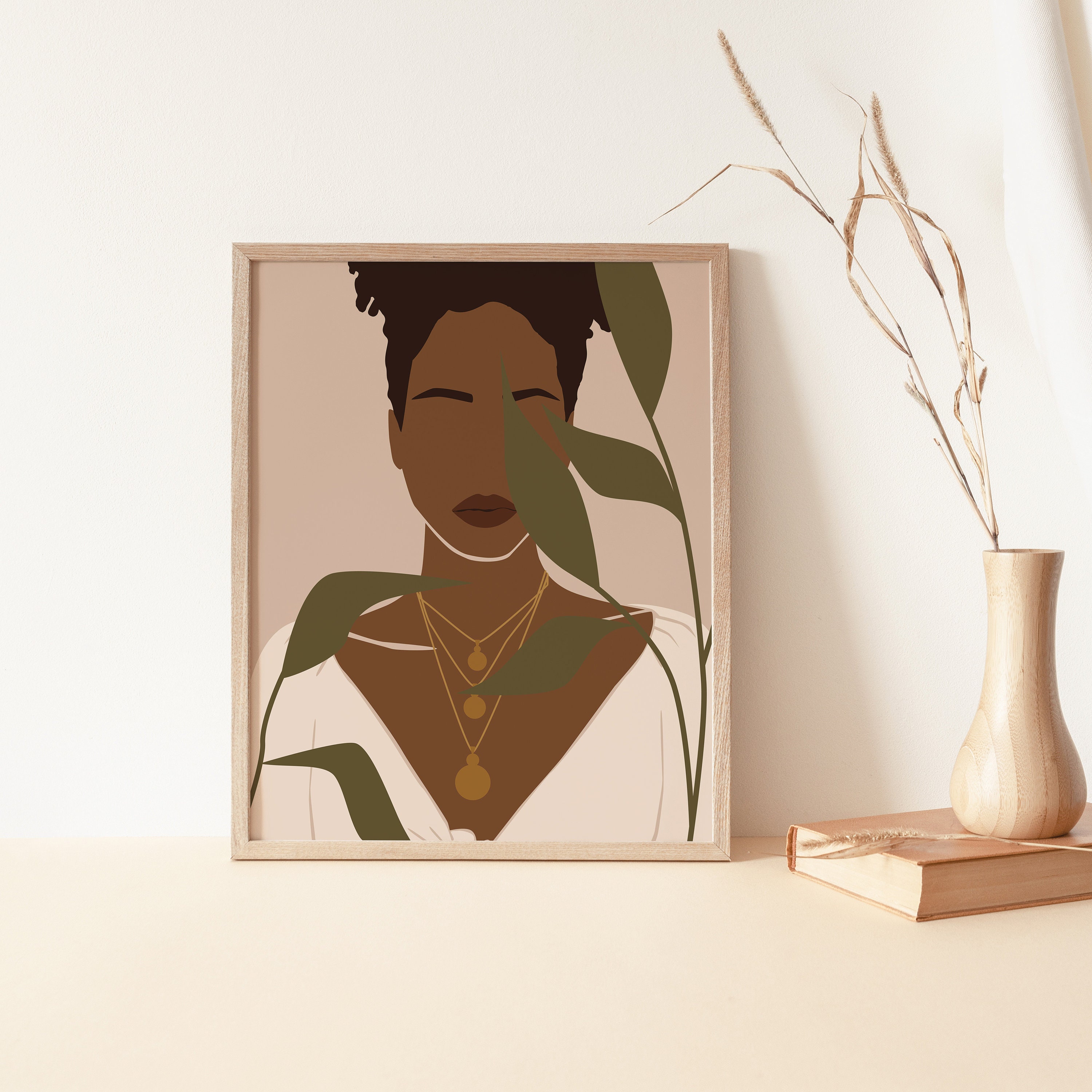 Afro American Abstract Art Black Girl Illustration Afro | Etsy