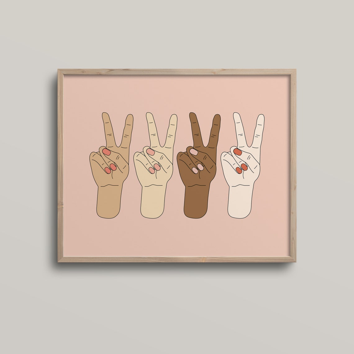Peace Hand Multi Ethnic Woman Art Female Empowerment Print - Etsy