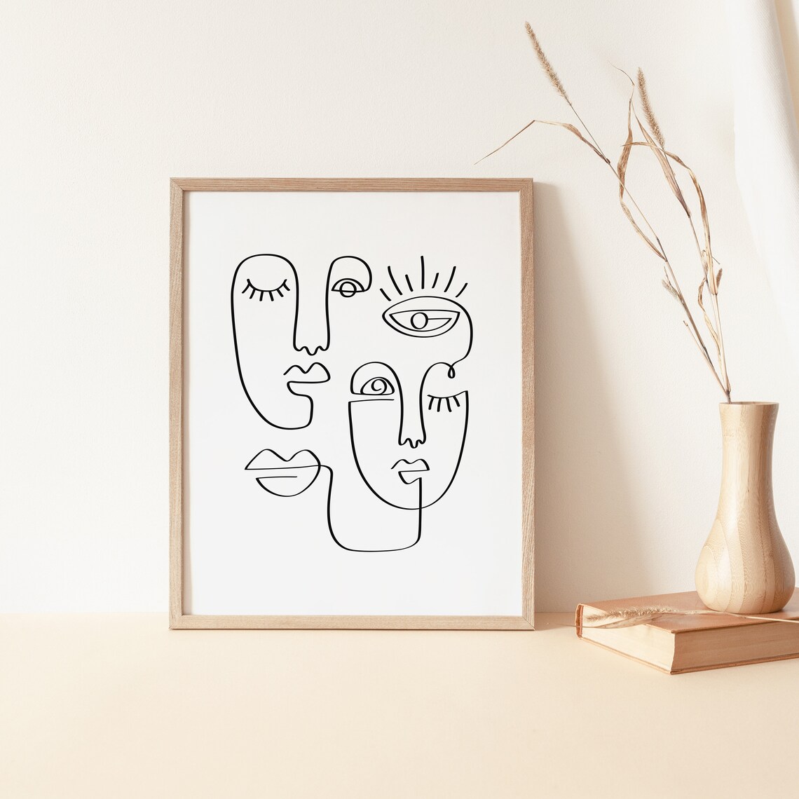 One Line Art Print Line Art Minimal Wall Art Face Line Art - Etsy
