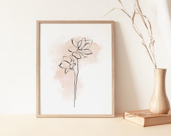 Pink Line Drawing - Etsy