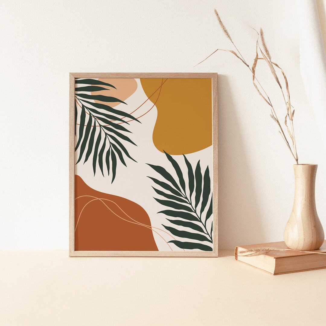 Botanical Art Print, Tropical Leaves Poster, Monstera Wall Art, Modern ...
