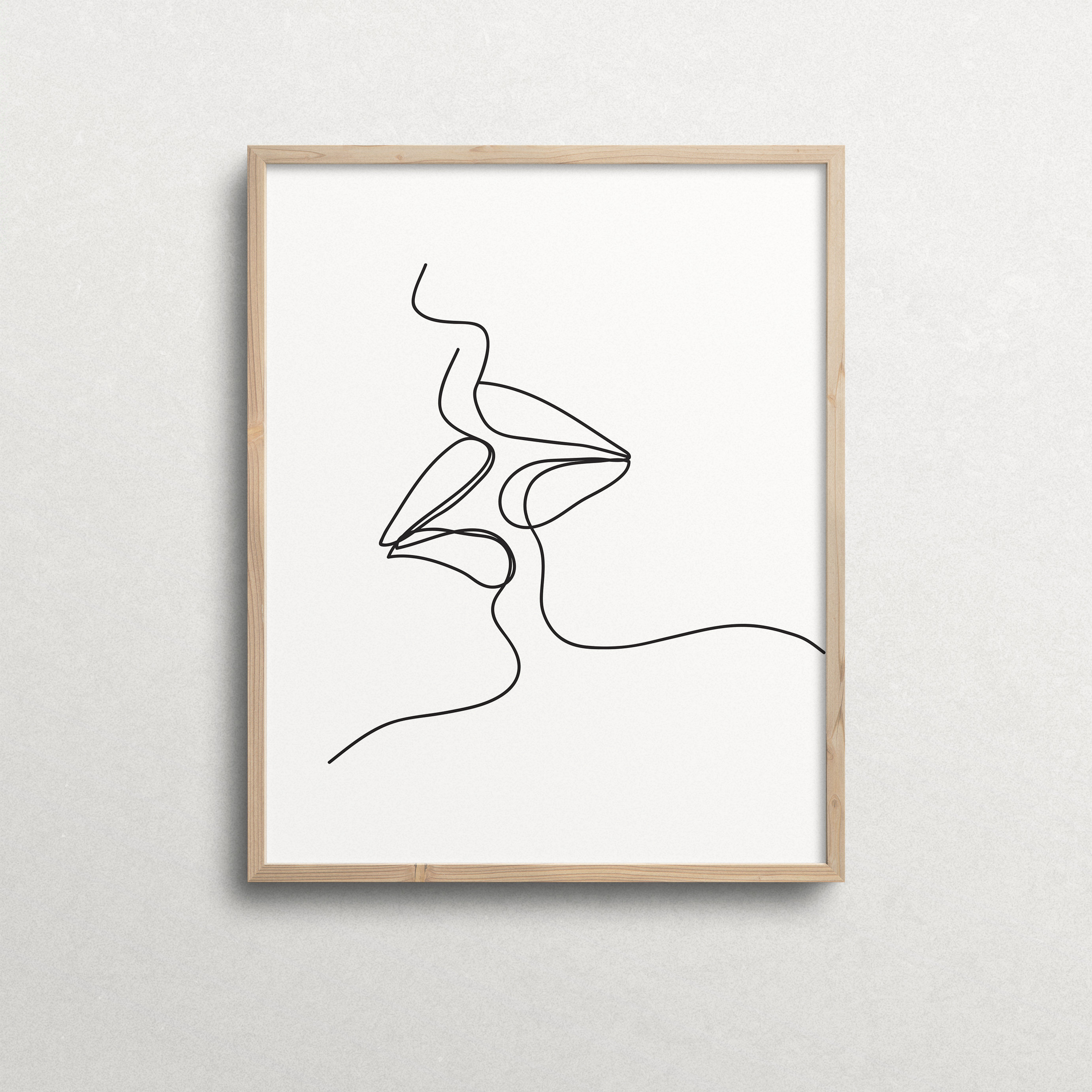 Couple Line Art Line Drawing Romantic Poster Couple Kissing - Etsy