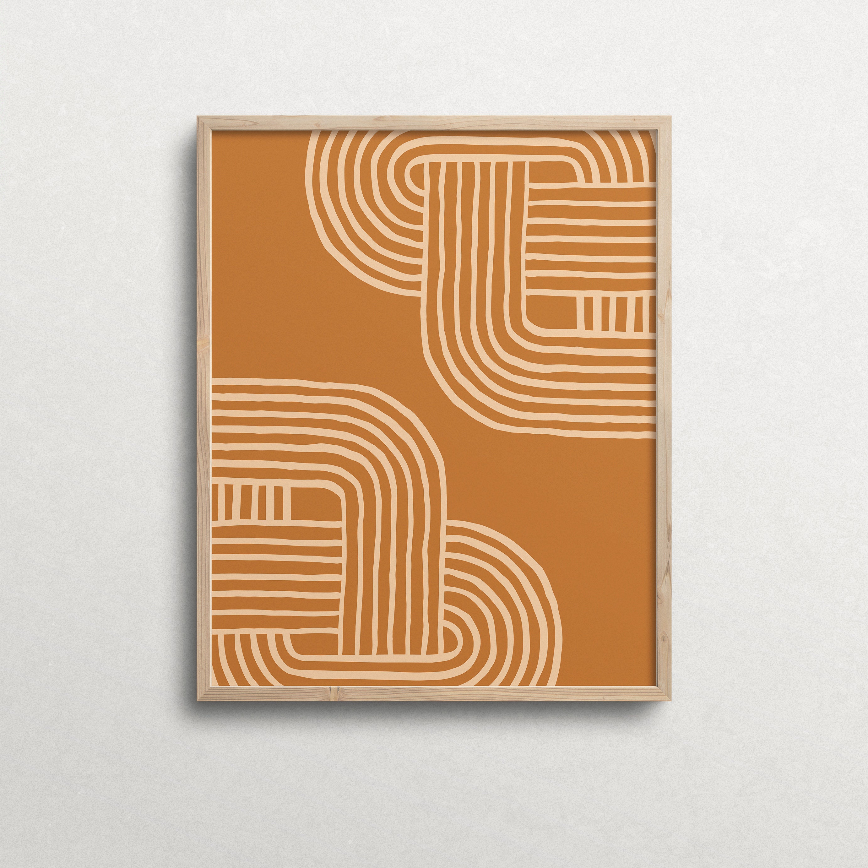 Retro Lines Art Print 70s Line Pattern Wall Art 1970s Style - Etsy