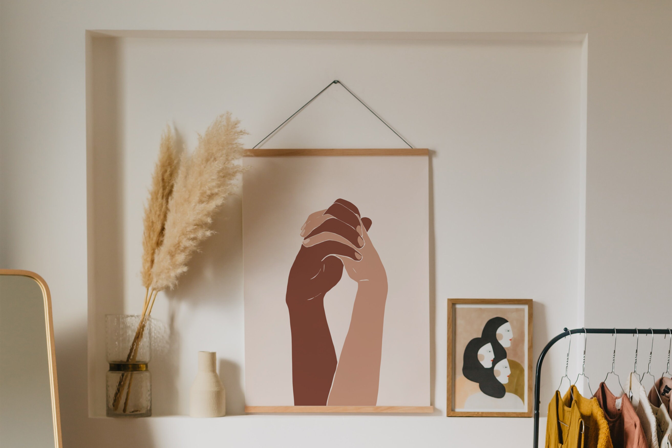 Hand Holding Wall Art Abstract Hands Art Print Black Girl | Etsy