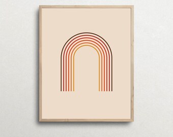 70s Rainbow Art Print Digital Download Abstract Rainbow | Etsy