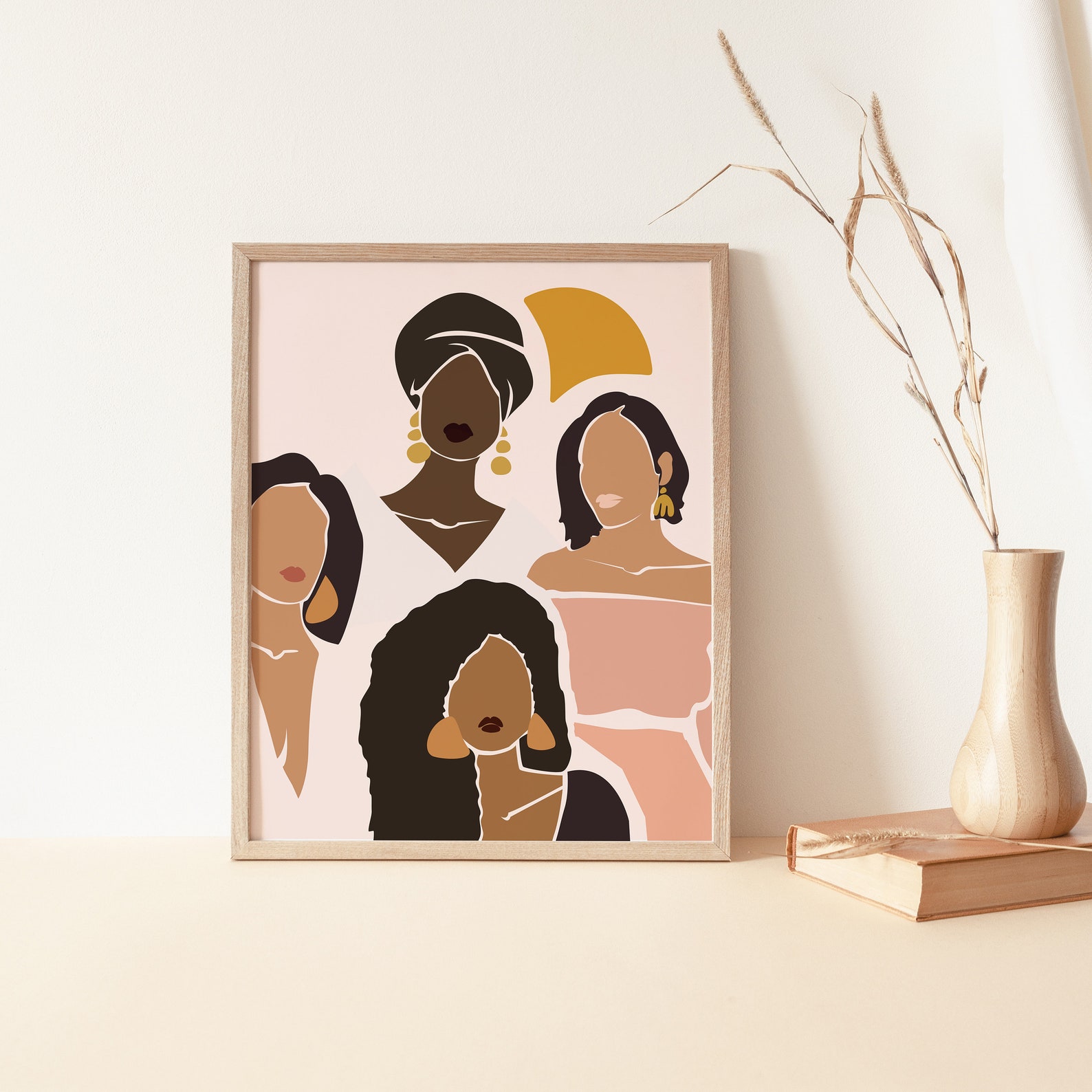 Boho Women Art Print Color Block Women Poster Minimal Woman - Etsy