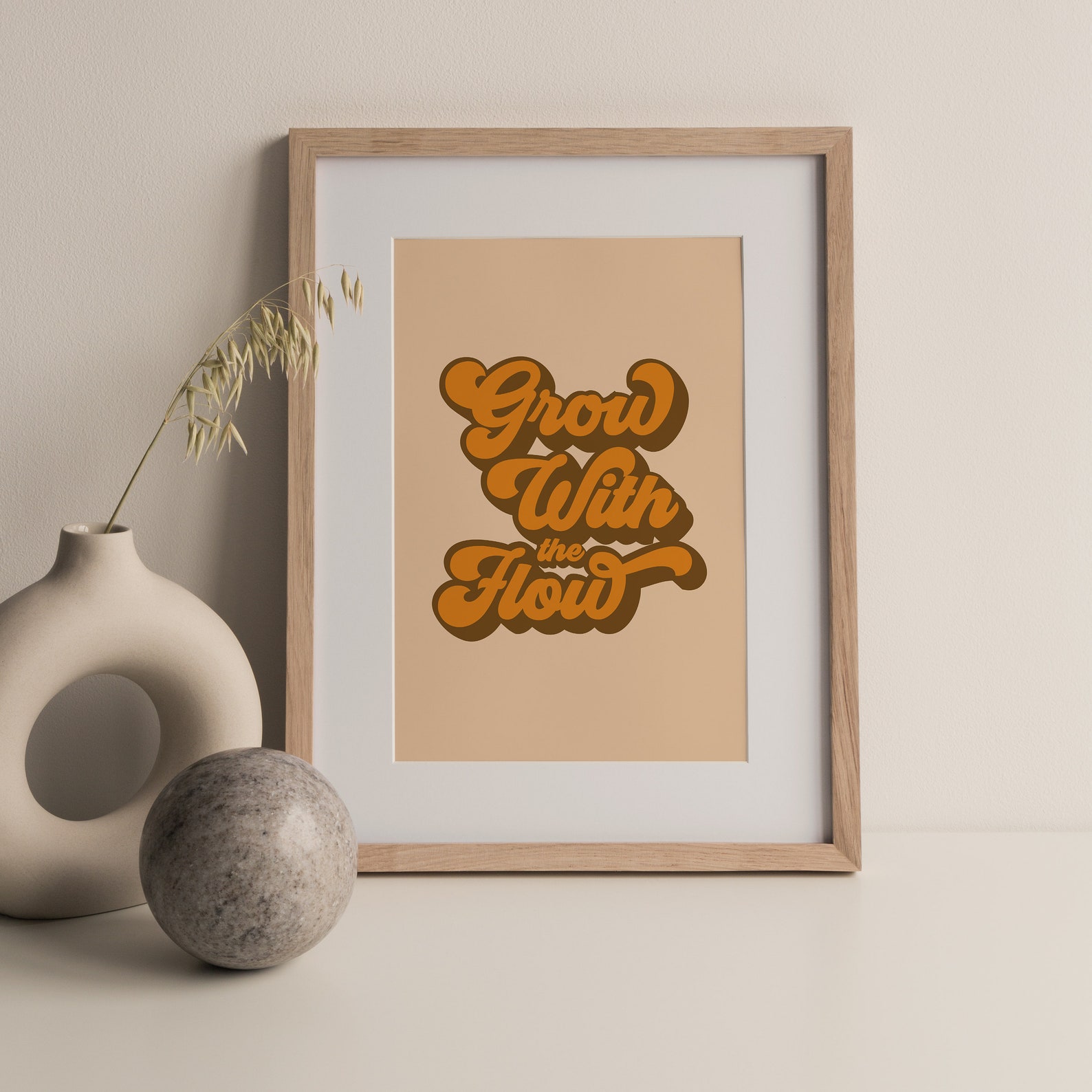 Grow With A Flow Quote Print Wall Art Quotes Typography | Etsy
