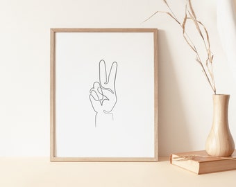Peace Hand Sign | Etsy