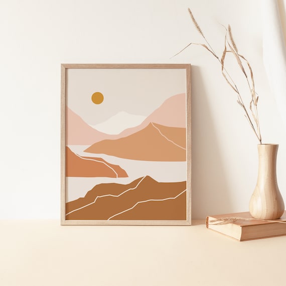 Minimalist Landscape Art Print Abstract Landscape Wall Art | Etsy