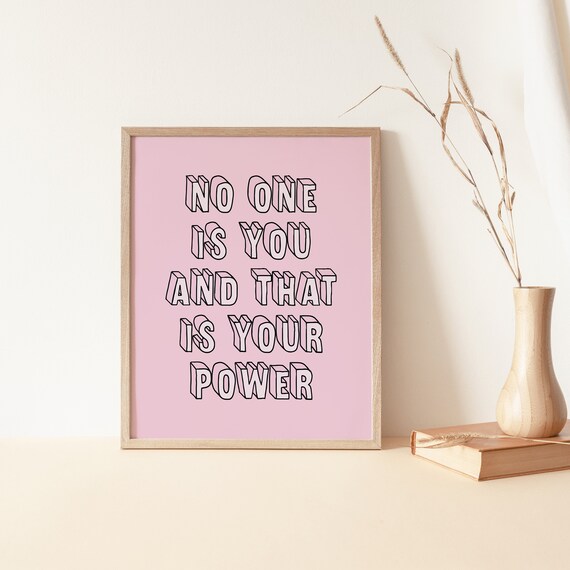 No One You Quote Printinspirational Artgirls Room - Etsy