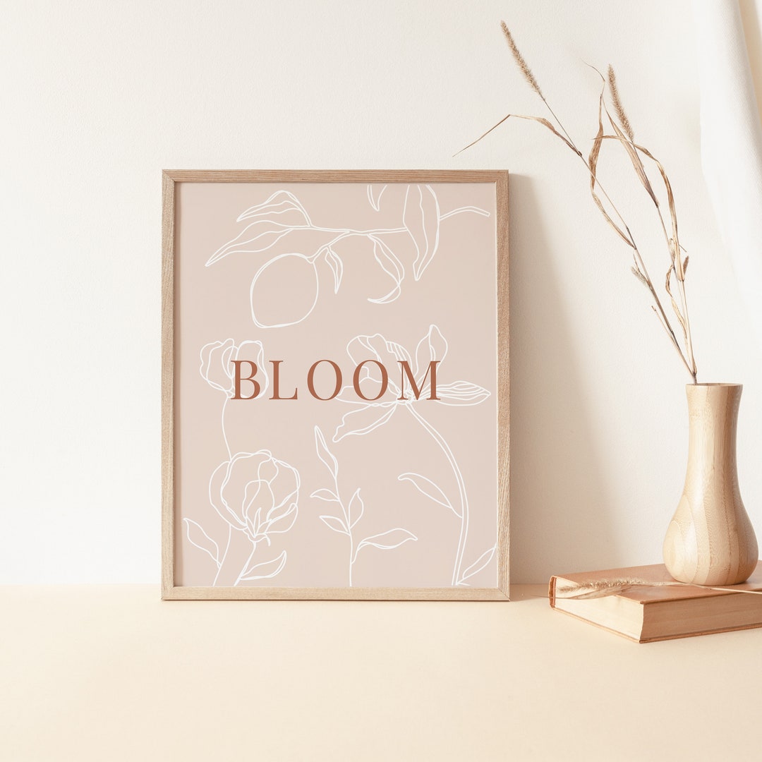 Bloom Art Printable Floral Wall Art Boho Wall Decor Flower - Etsy