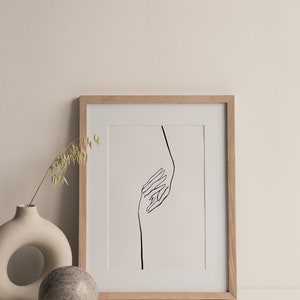 Minimal Hands Line Art, Abstract Minimalist Illustration, Neutral Decor ...