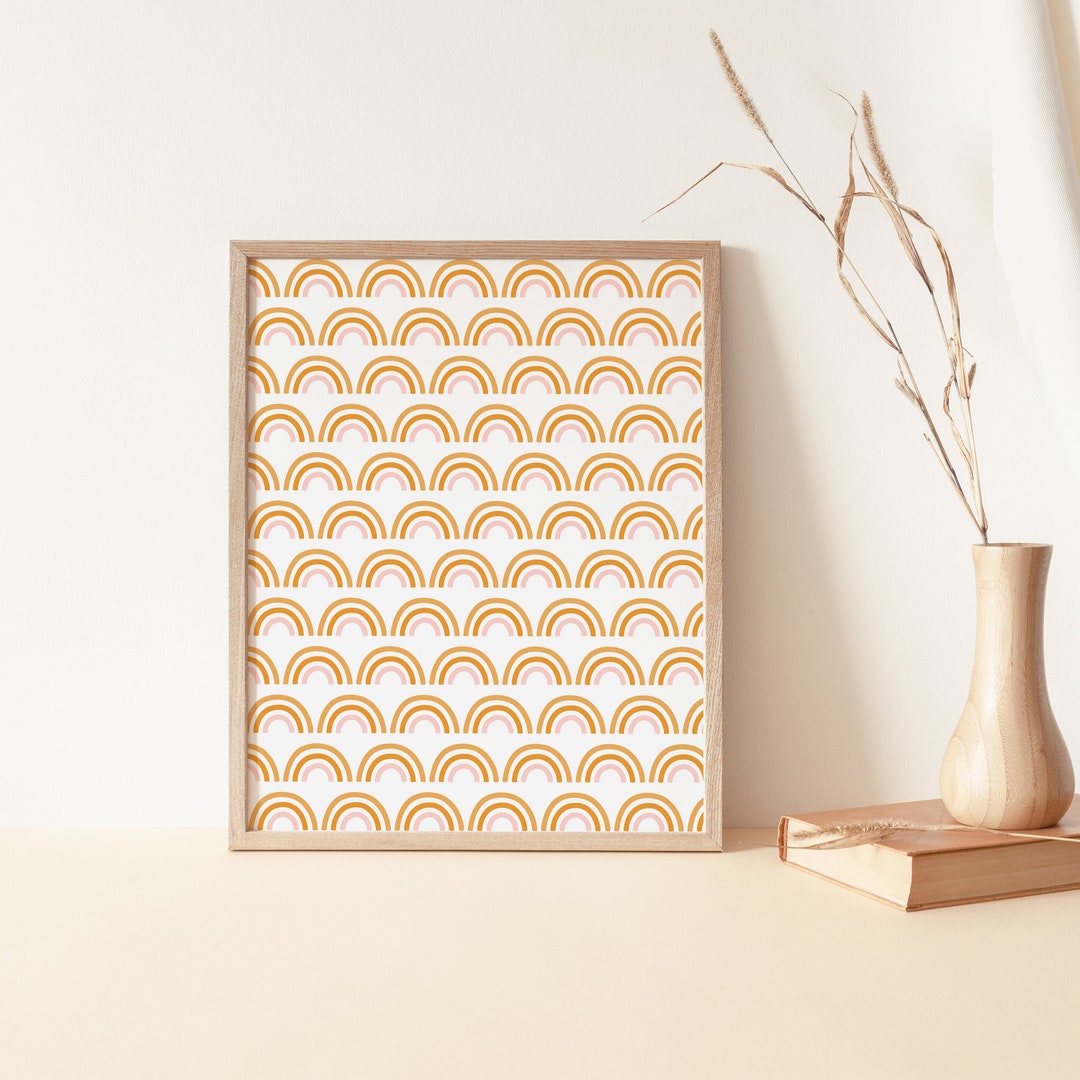 Boho Rainbow Art Print, Minimalist Rainbow Poster, Nursery Printable ...
