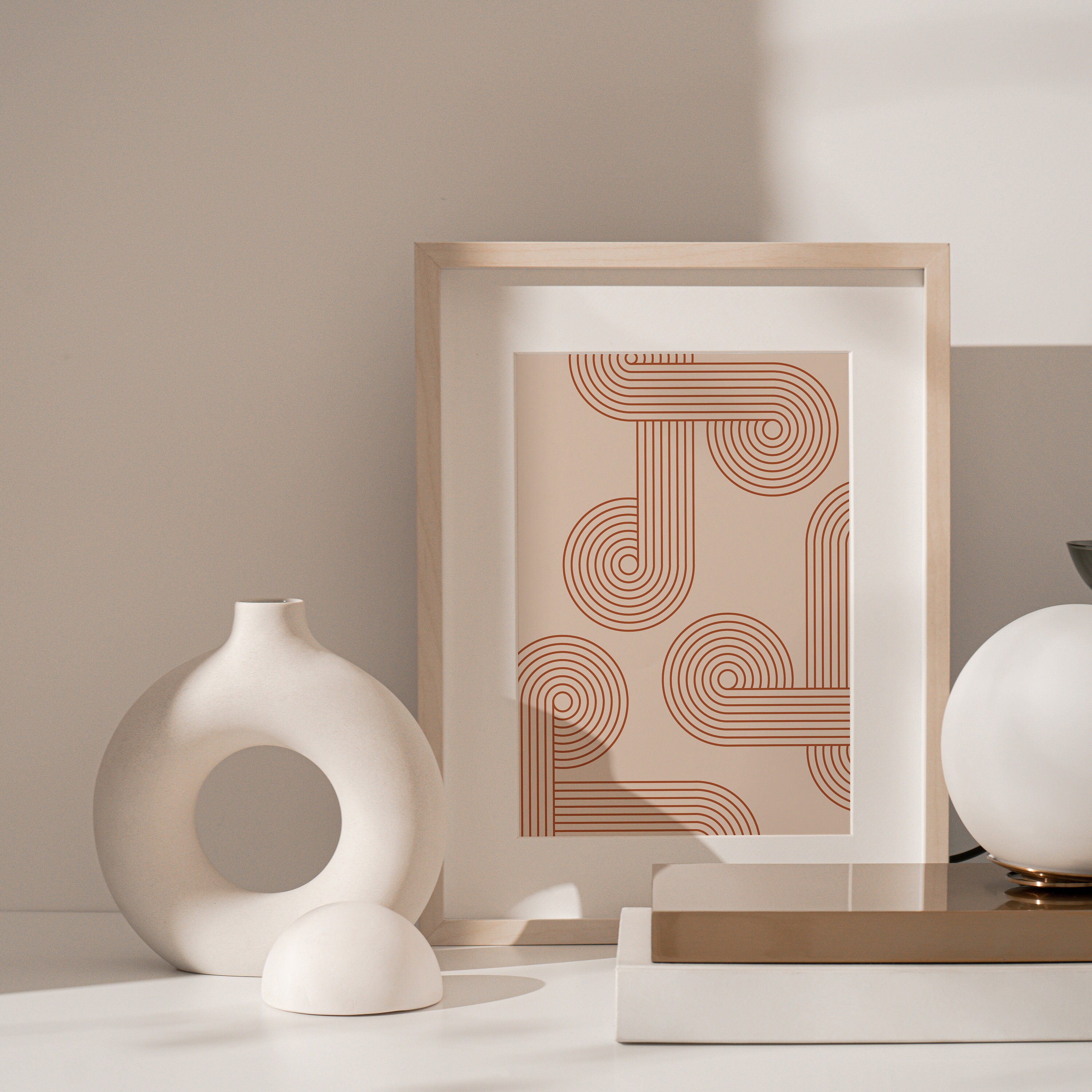 Retro Lines Art Print 70s Line Pattern Wall Art 1970s Style | Etsy