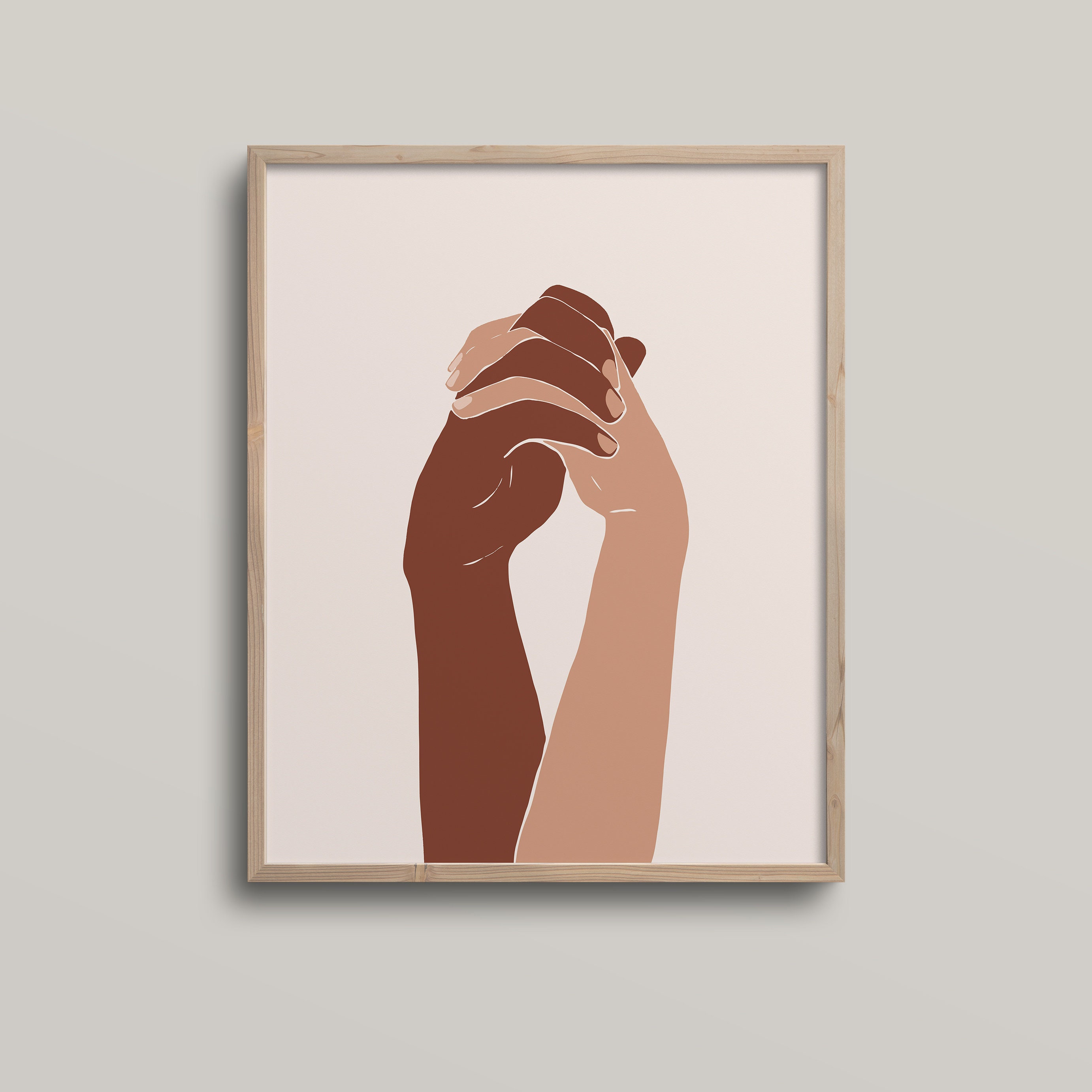 Hand Holding Wall Art Abstract Hands Art Print Black Girl | Etsy