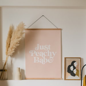 Just Peachy Type Printable, Minimal Wall Art, Boho Wall Decor, Quote ...