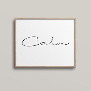 Calm Print Calm Wall Art Calm Wall Print Calm Typography | Etsy
