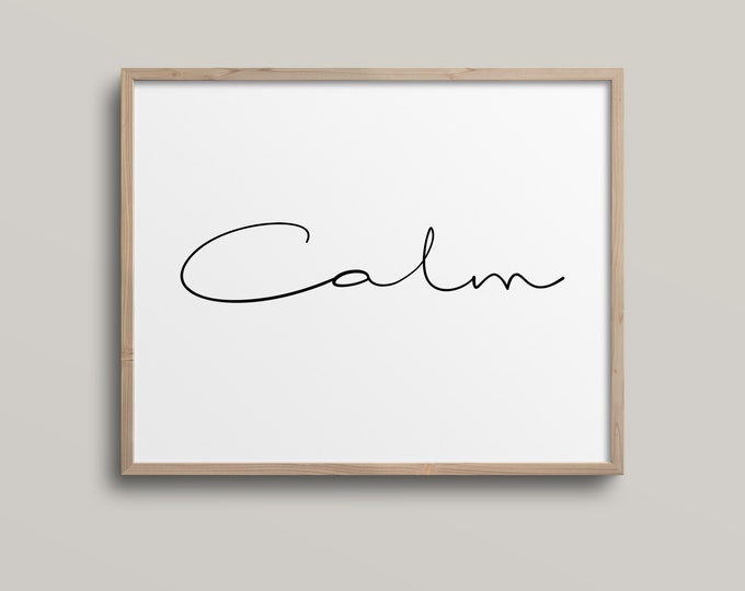 Calm Print Calm Wall Art Calm Wall Print Calm Typography - Etsy