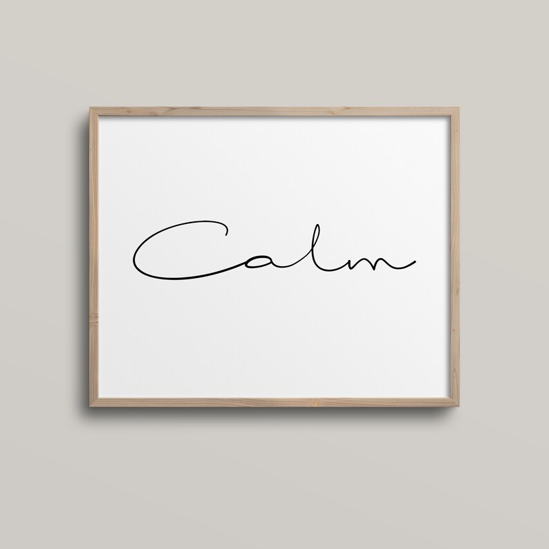 Calm Print Calm Wall Art Calm Wall Print Calm Typography | Etsy