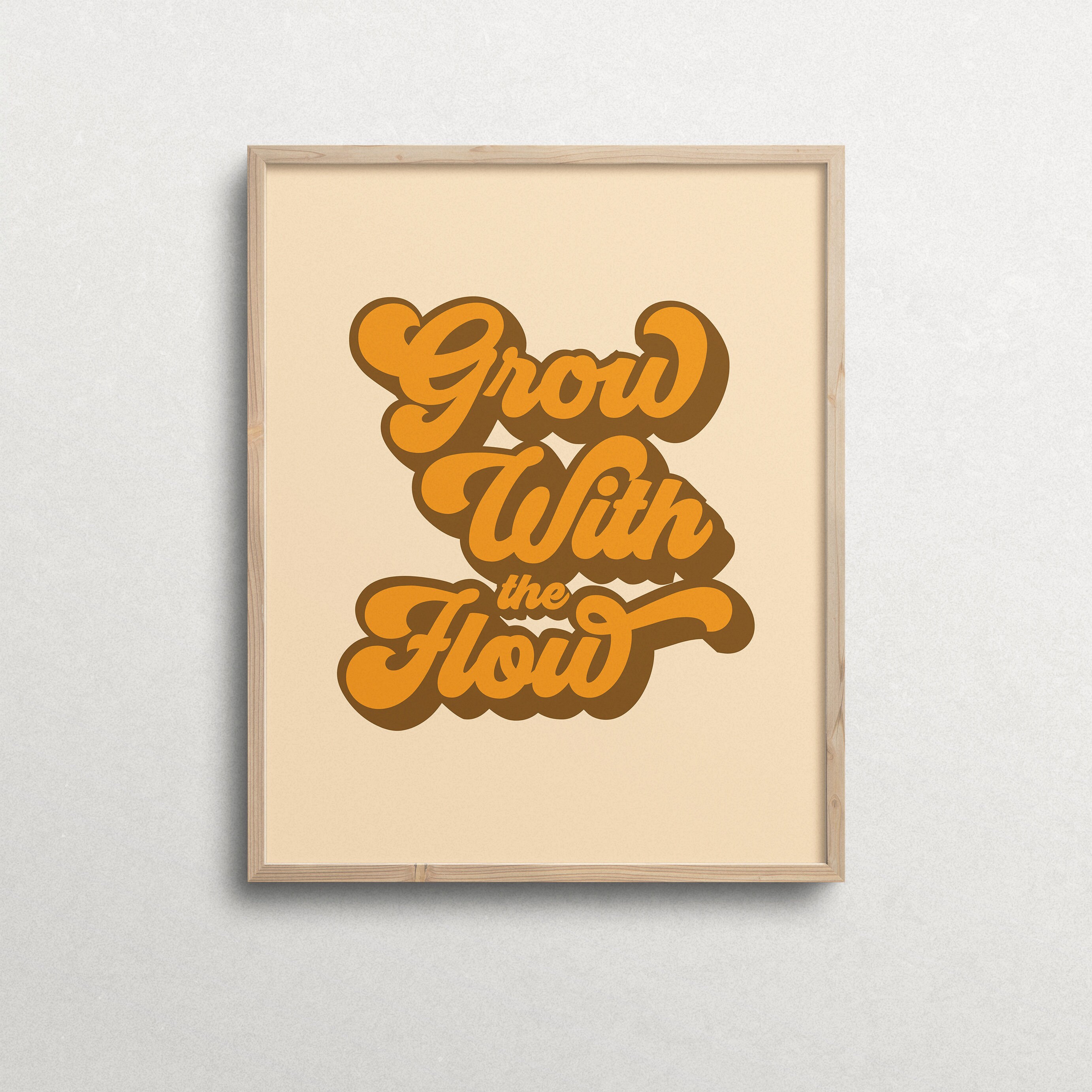 Grow With A Flow Quote Print Wall Art Quotes Typography | Etsy