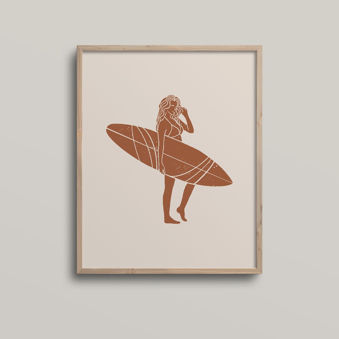 Surfer Print Surf Print Surfer Decor Surfboard Art Woman | Etsy