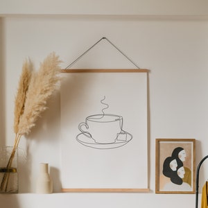 Tea Cup, One Line Art Print, Tea Lover Print, Single Line Drawing, Tea ...