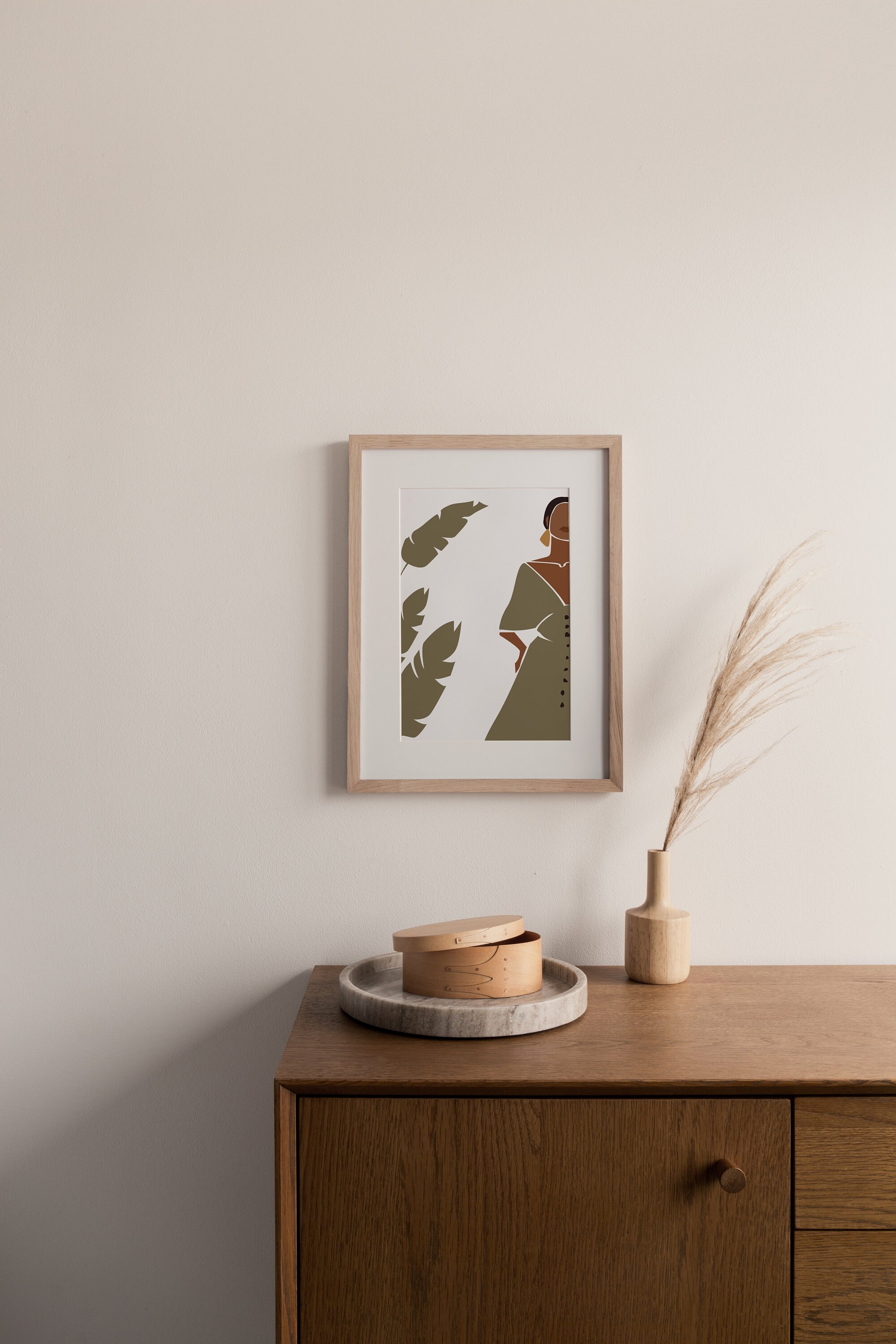 Boho Woman Art Print Color Block Woman Poster Minimal Palm | Etsy