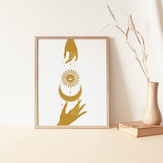 Wall Print Feminine Hand Art Illustration Art Poster Boho | Etsy