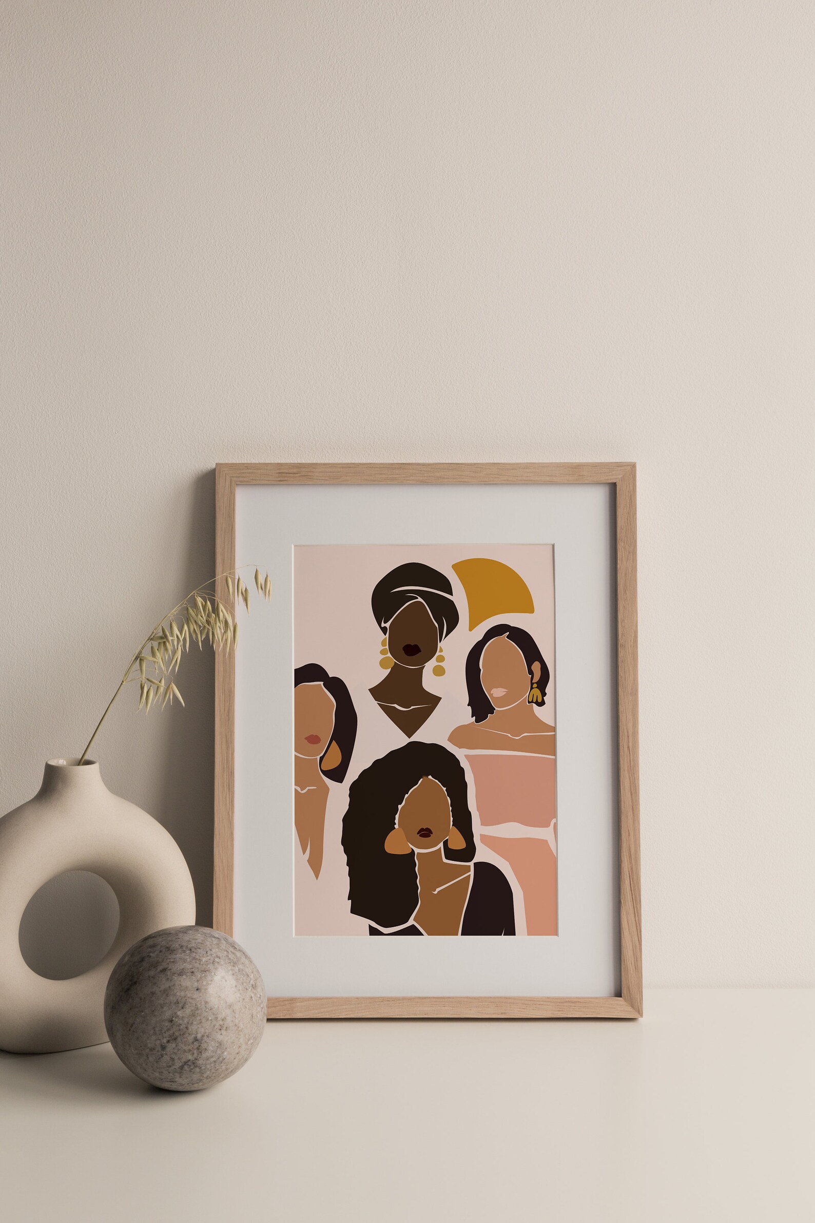 Boho Women Art Print Color Block Women Poster Minimal Woman - Etsy