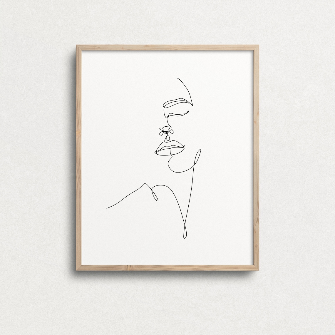 Face Line Art Print Woman Face Line Drawing Woman Line | Etsy