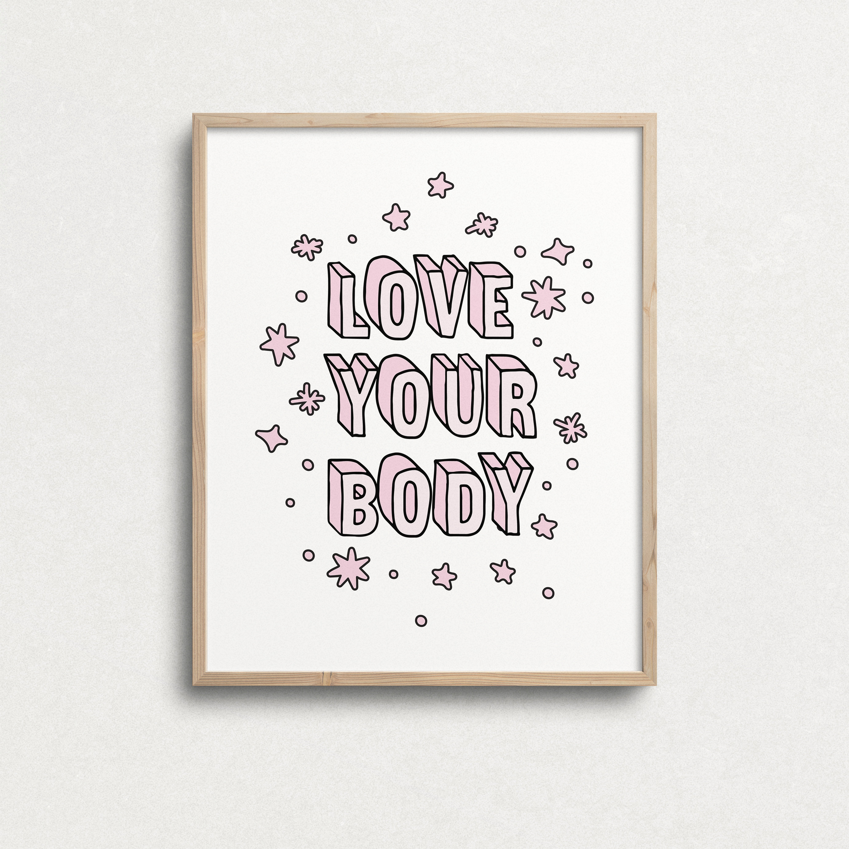 Love Your Body Quote Print Inspirational Art Body Positive | Etsy