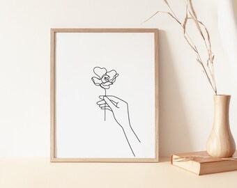 Beach Girl Line Art Print Woman Line Drawing Poster Minimal - Etsy