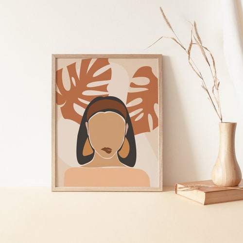 Abstract Women Print Plant Lady Print Printable Wall Art - Etsy