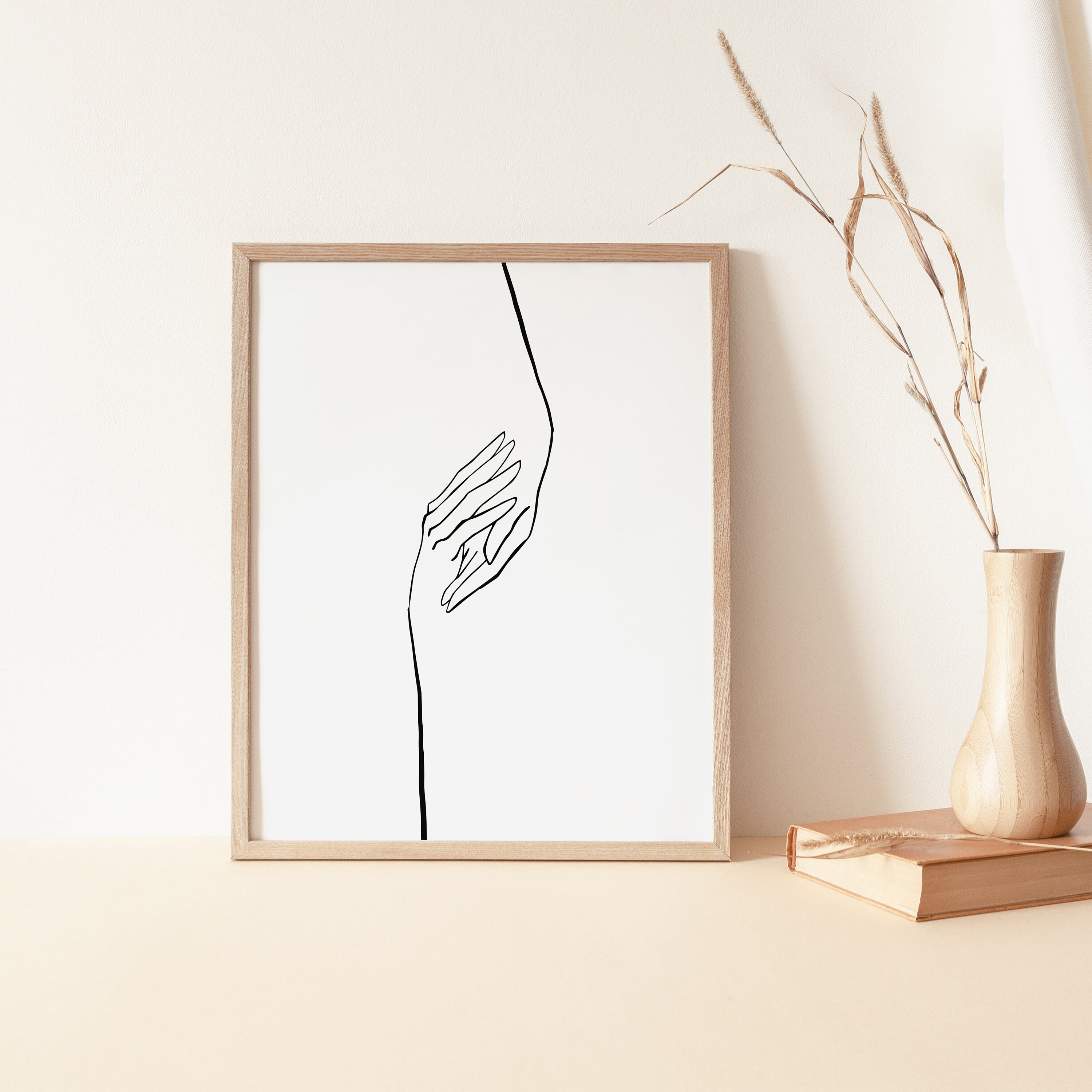Minimal Hands Line Art Abstract Minimalist Illustration - Etsy