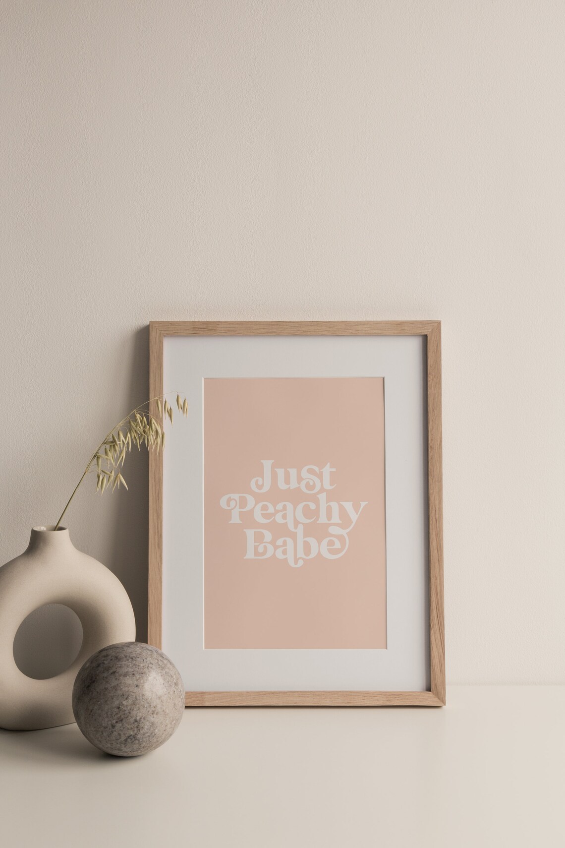Just Peachy Type Printable Minimal Wall Art Boho Wall Decor | Etsy