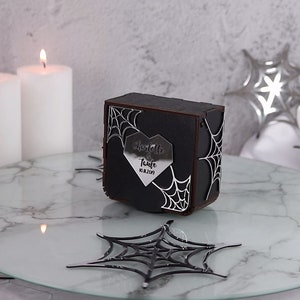 Wooden Cobweb Ring Box, Gothic Wedding Ring Box, Black Wedding Ring Box ...