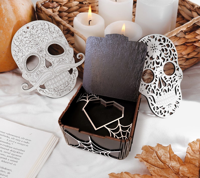 Wooden Cobweb Ring Box Gothic Wedding Ring Box Black Wedding - Etsy