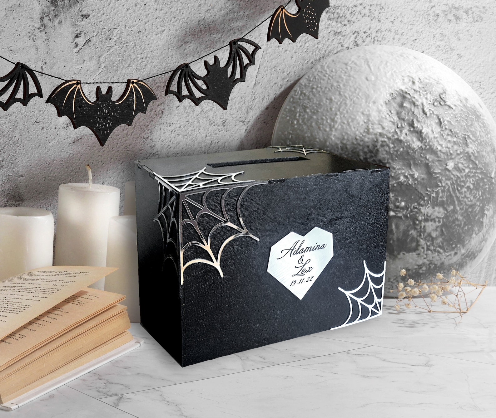 Wooden Wishing Well Box Personalized Wedding Card Box With - Etsy